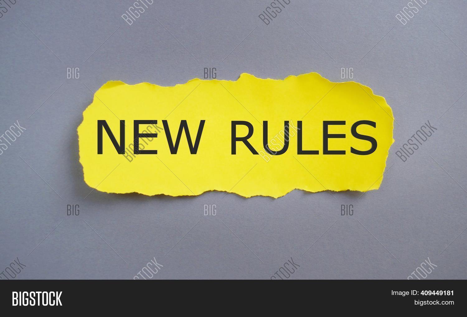 New Rules Text Written Image & Photo (Free Trial) | Bigstock