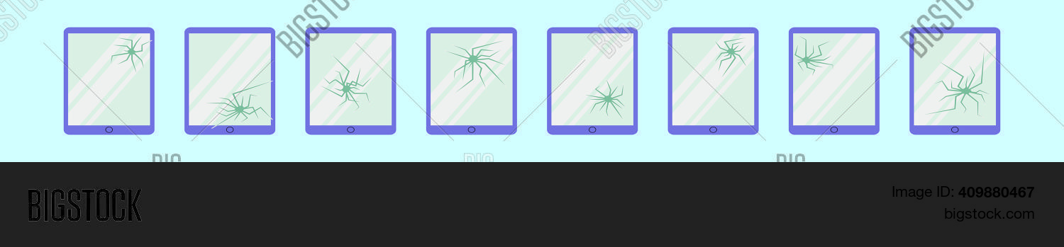 Set Broken Screen Vector & Photo (Free Trial) | Bigstock