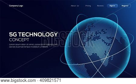 Global Network Connection. World Map Asia Continent Point Line ...