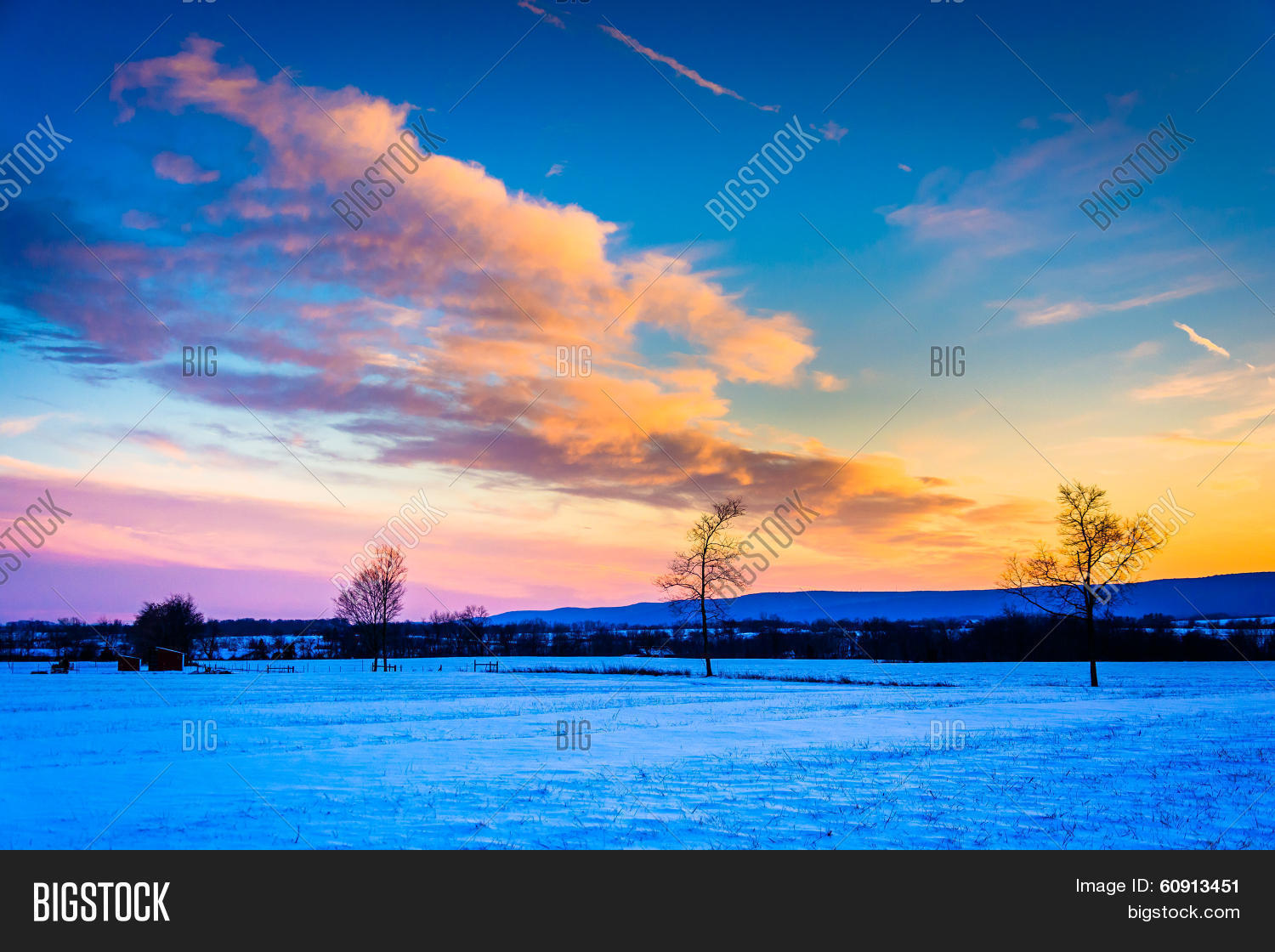 Winter Sunset Over Image & Photo (Free Trial) | Bigstock