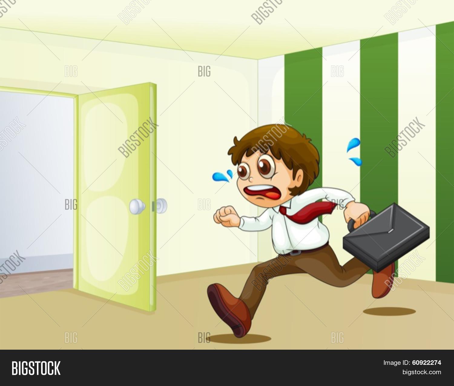 Illustration Late Man Vector & Photo (Free Trial) | Bigstock