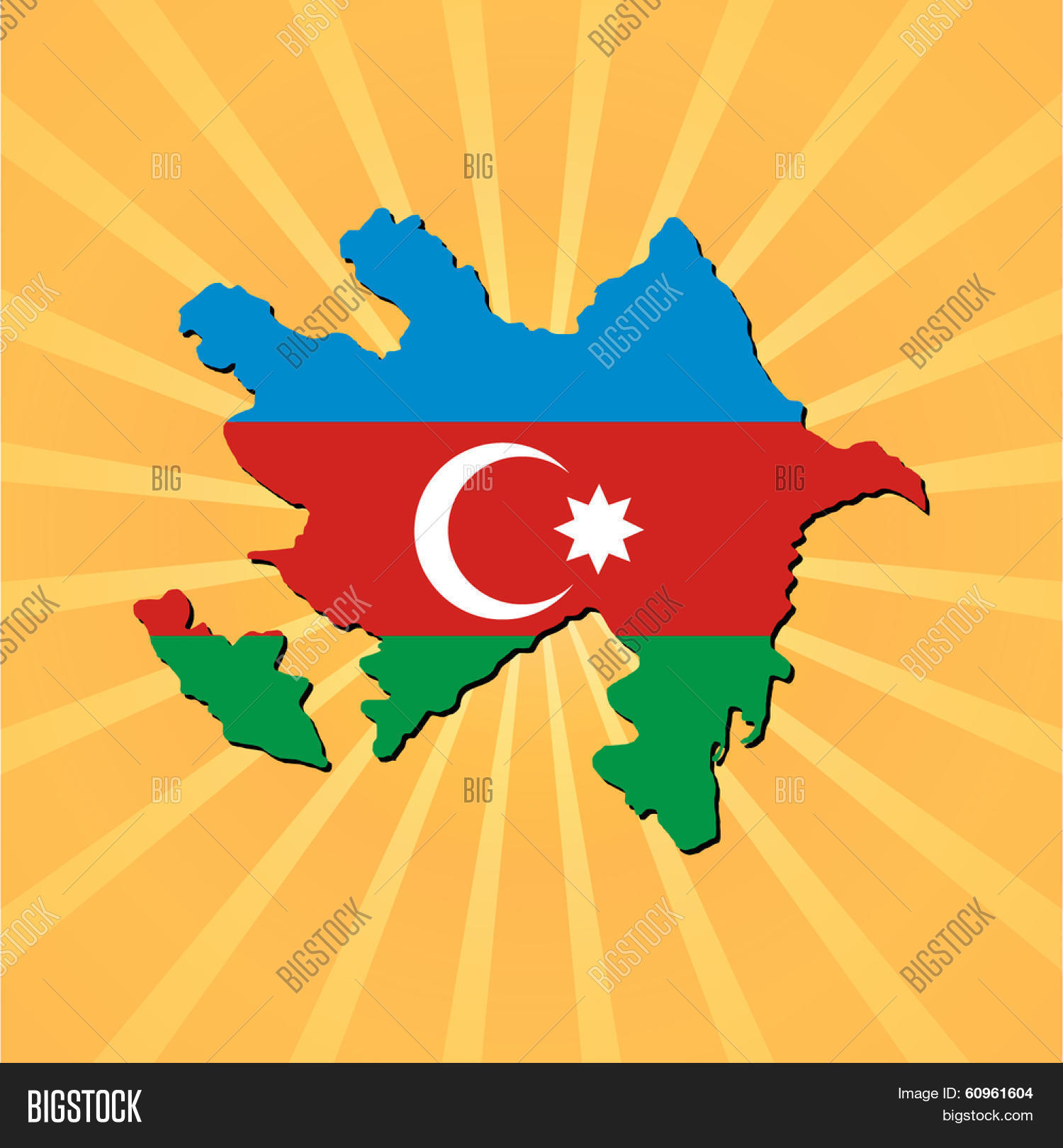 Azerbaijan Map Flag Vector & Photo (Free Trial) | Bigstock