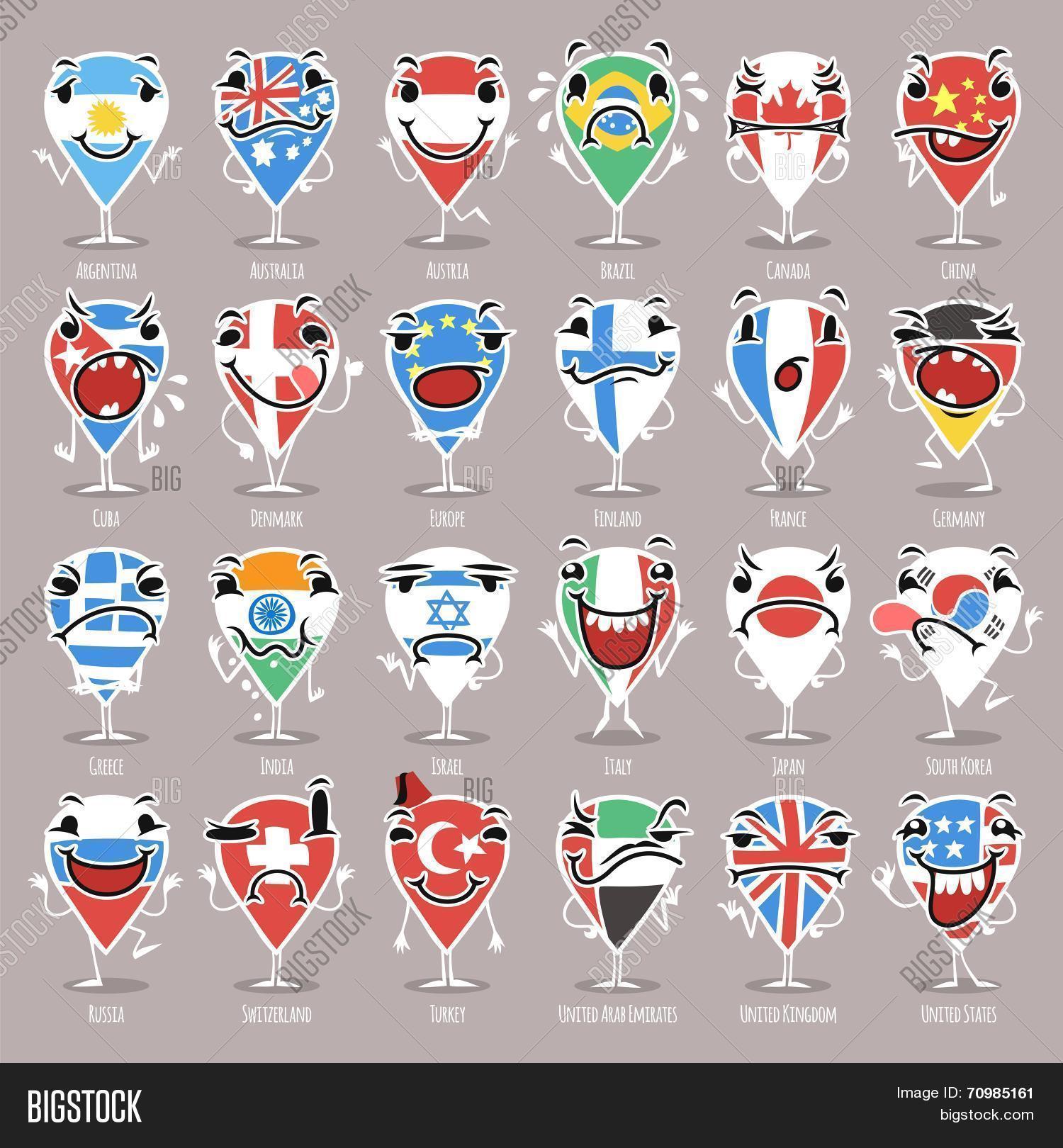 Set Cartoon Map Vector & Photo (Free Trial) | Bigstock