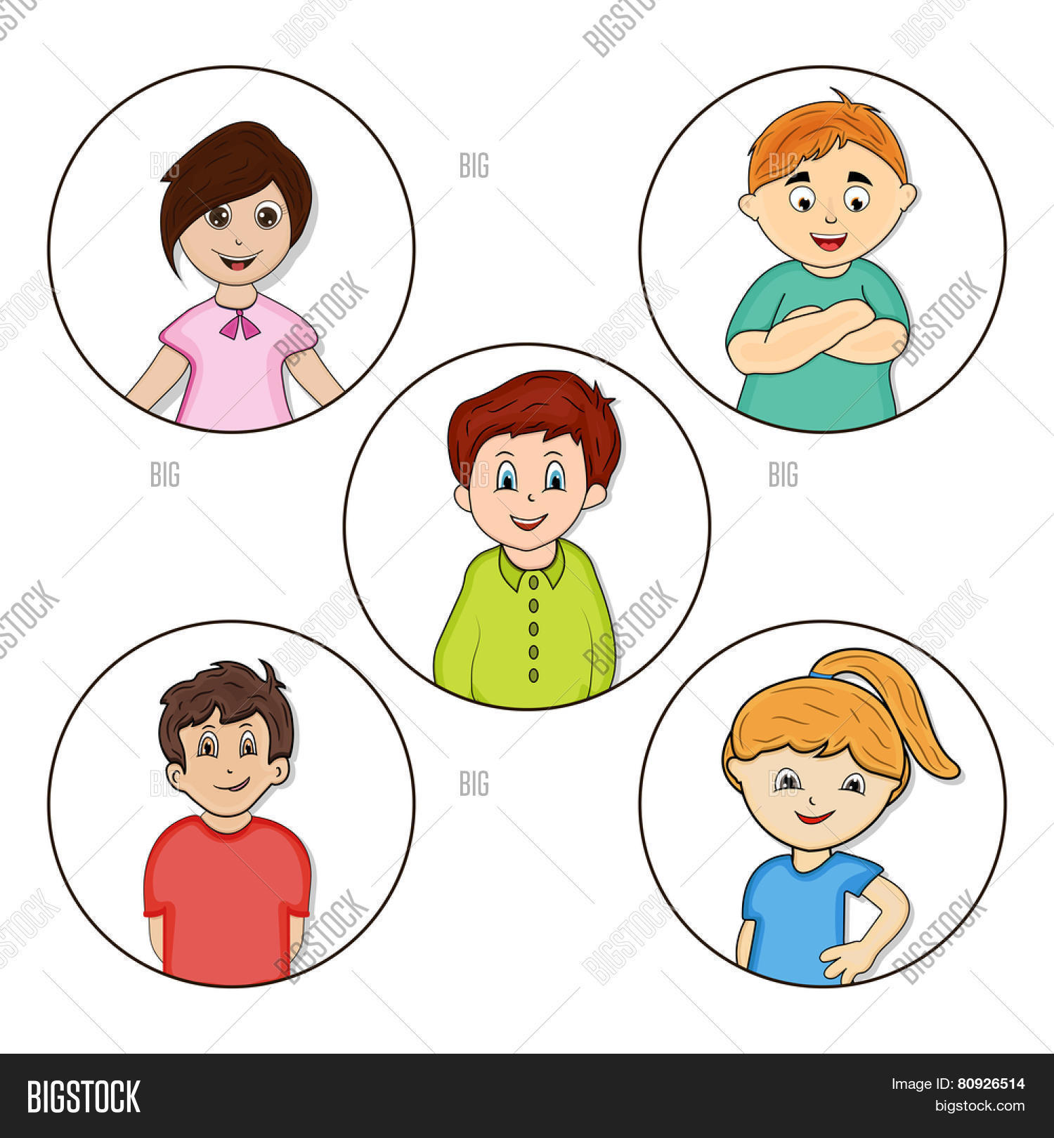 Set Cute Little Vector & Photo (Free Trial) | Bigstock