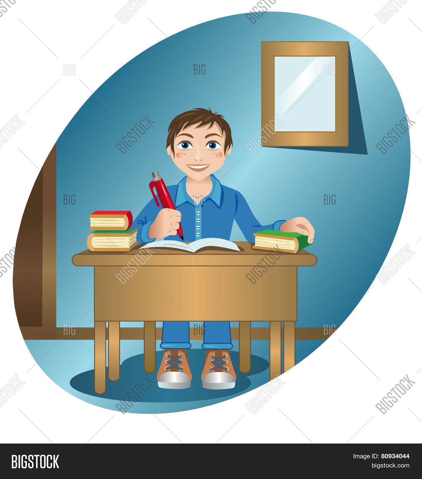 Schoolboy Table Vector & Photo (Free Trial) | Bigstock