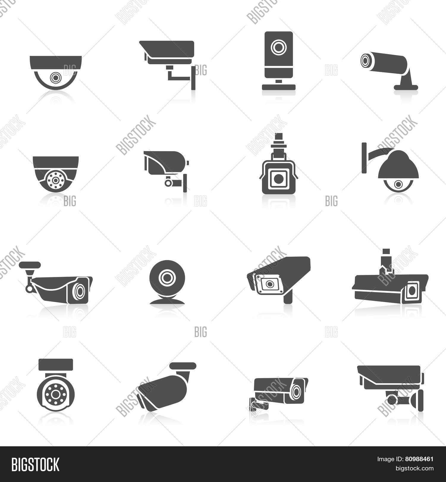 Security Camera Icons Vector & Photo (Free Trial) | Bigstock