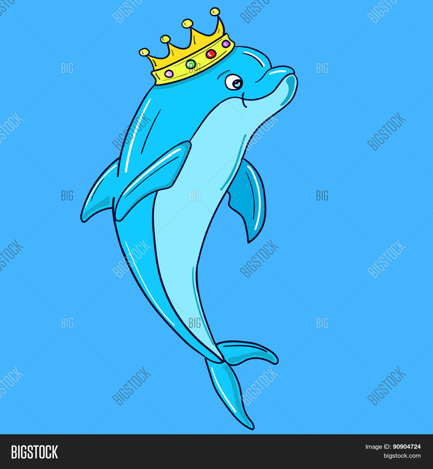 Dolphin Wearing Crown Vector & Photo (Free Trial) | Bigstock