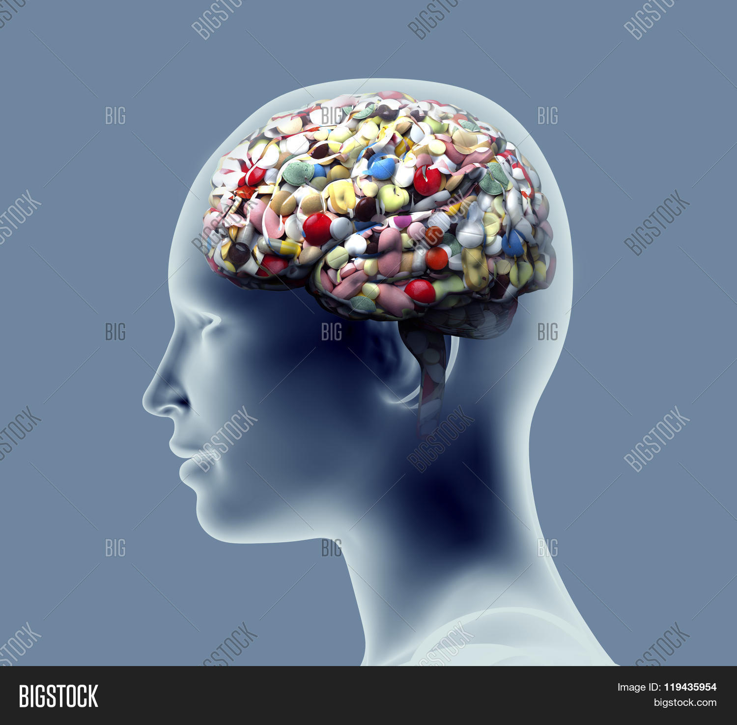 Xray Human Head Pills Image & Photo (Free Trial) | Bigstock