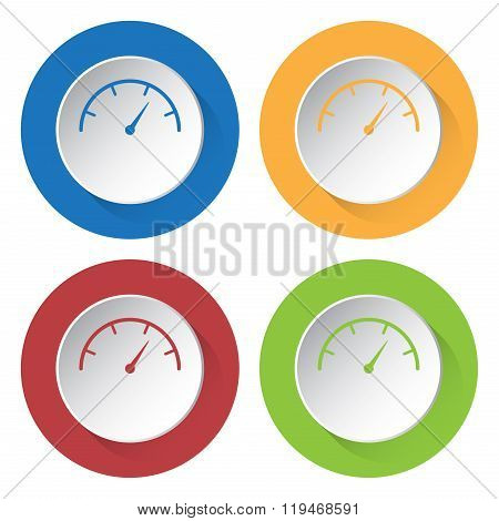 Set Four Icons - Dial Vector & Photo (Free Trial) | Bigstock
