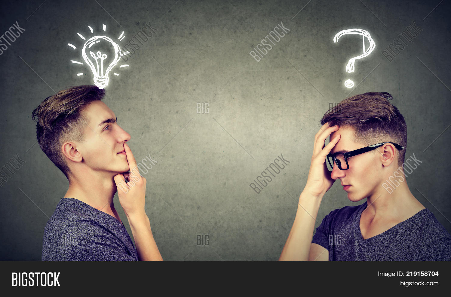 Two Men Thinking One Image & Photo (Free Trial) | Bigstock