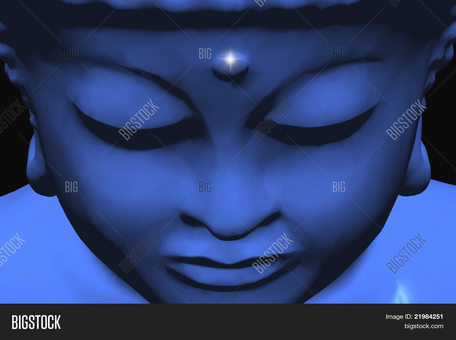 Blue Buddha Portrait, Image & Photo (Free Trial) | Bigstock