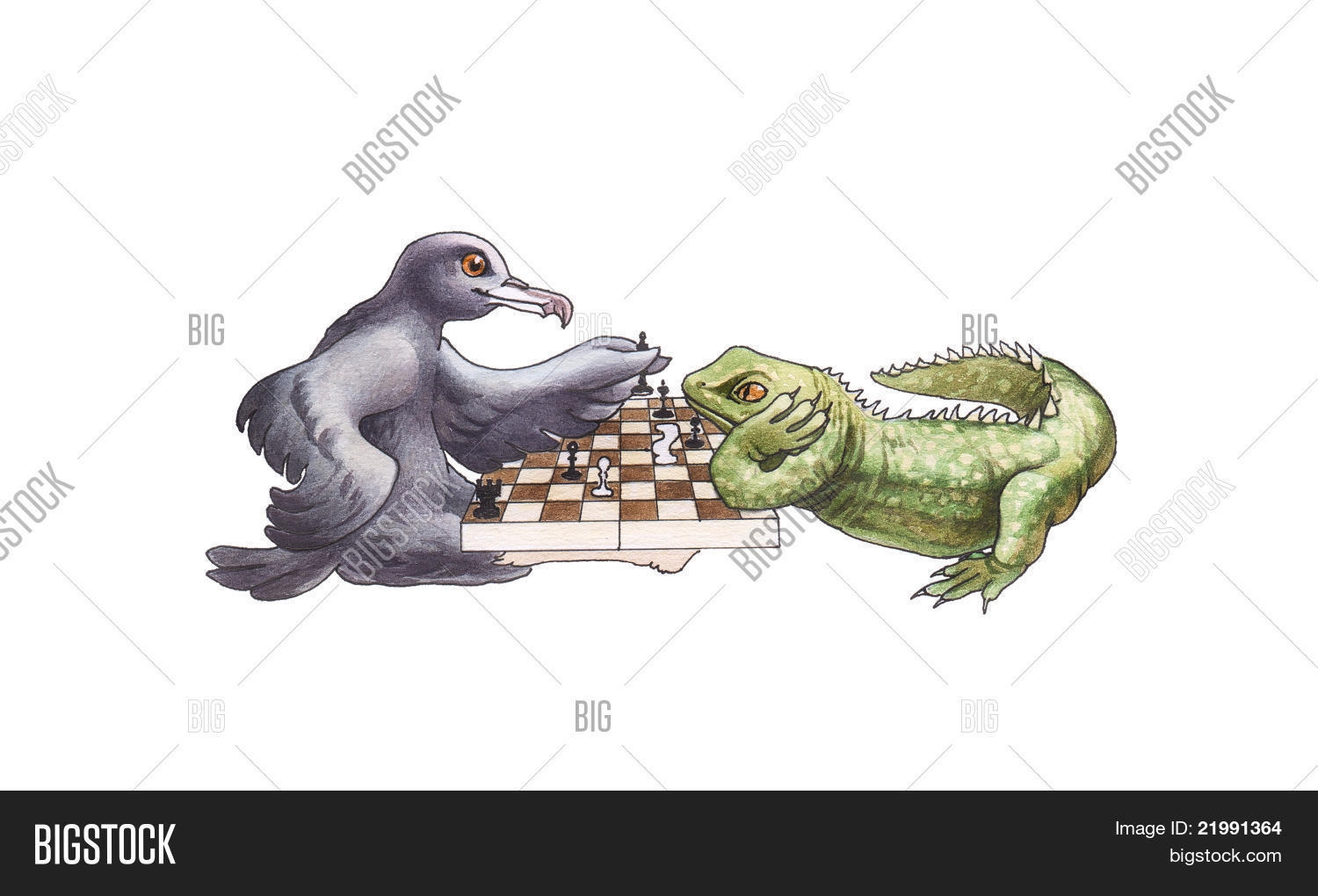 Bird Lizard Play Chess Image & Photo (Free Trial) | Bigstock