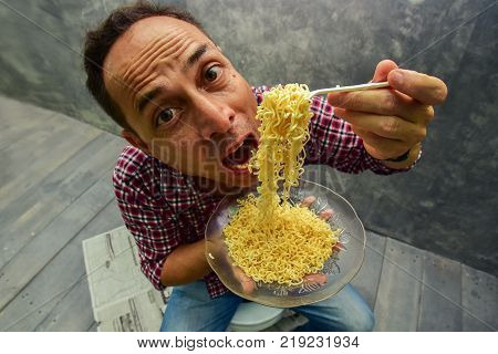 Fat Man Eating Pasta Images, Illustrations & Vectors (Free) - Bigstock