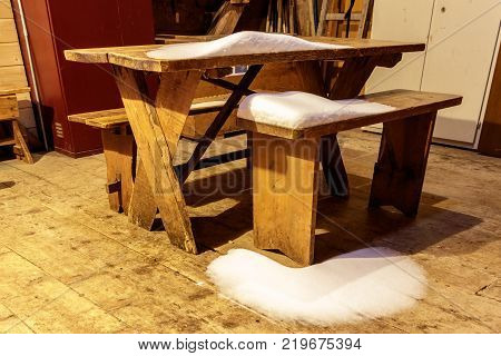 Snow Covered Table Image & Photo (Free Trial) | Bigstock