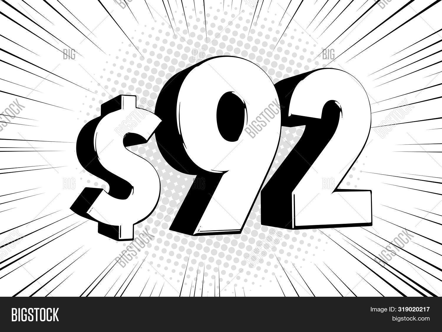 92$ Ninety Two Price Vector & Photo (Free Trial) | Bigstock