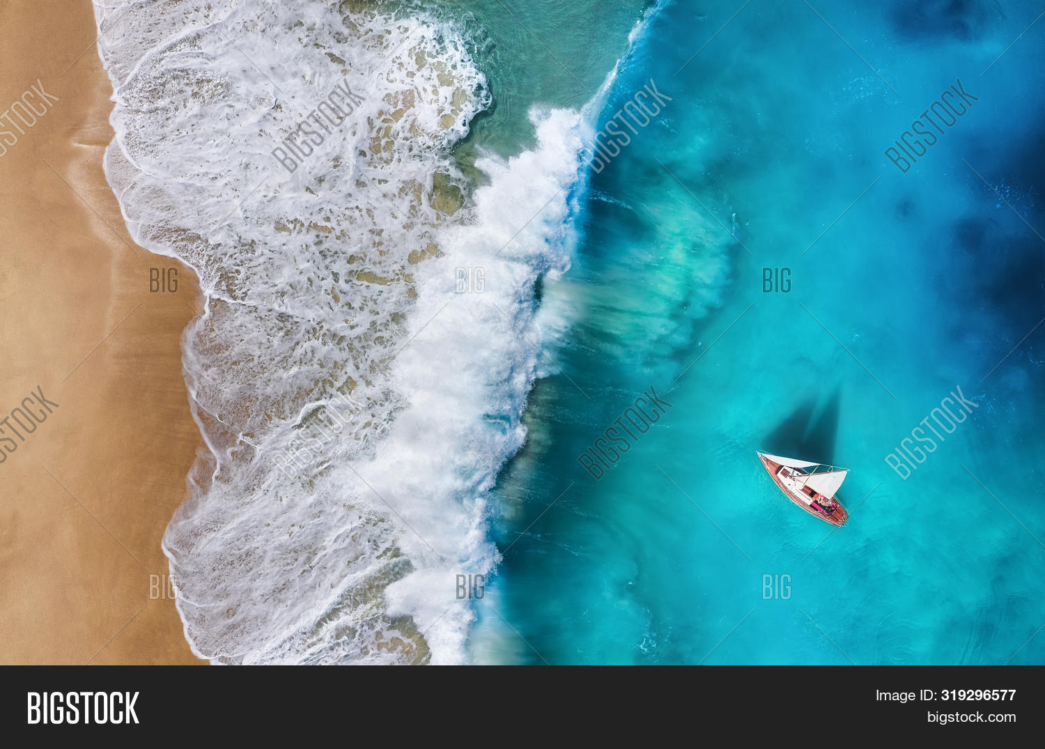 Yacht On Sea Top View Image & Photo (Free Trial) | Bigstock