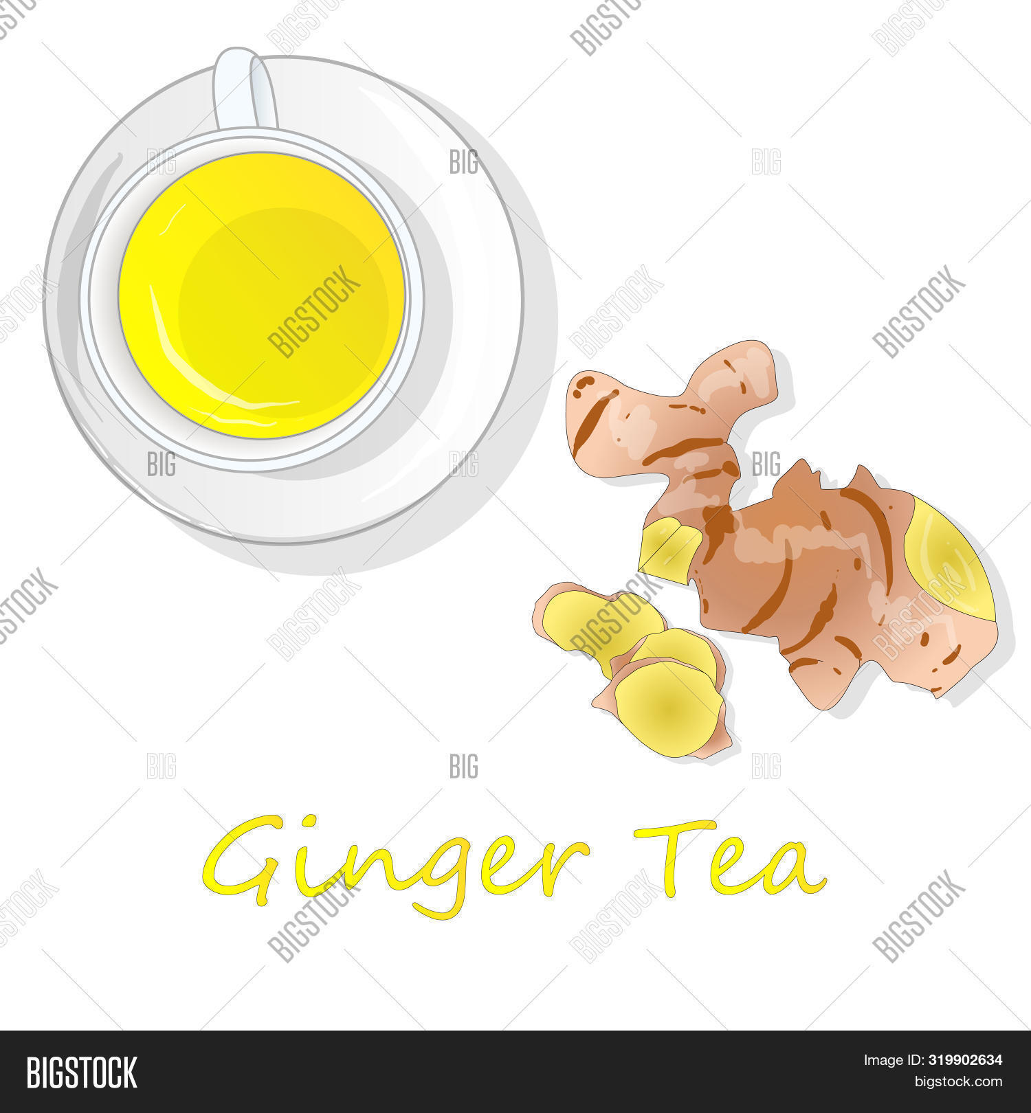 Ginger Tea Vector Image & Photo (Free Trial) | Bigstock