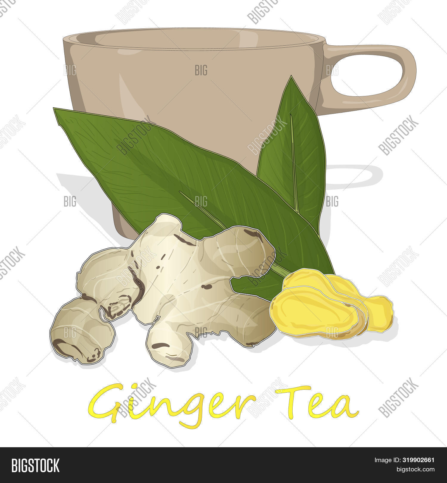 Imagen y foto Ginger Tea Vector (prueba gratis) | Bigstock