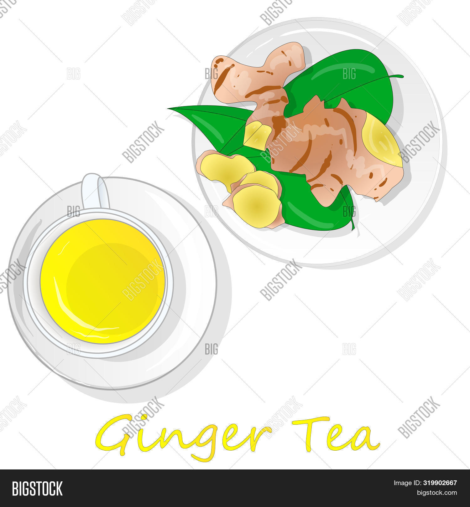 Ginger Tea Vector Image & Photo (Free Trial) | Bigstock