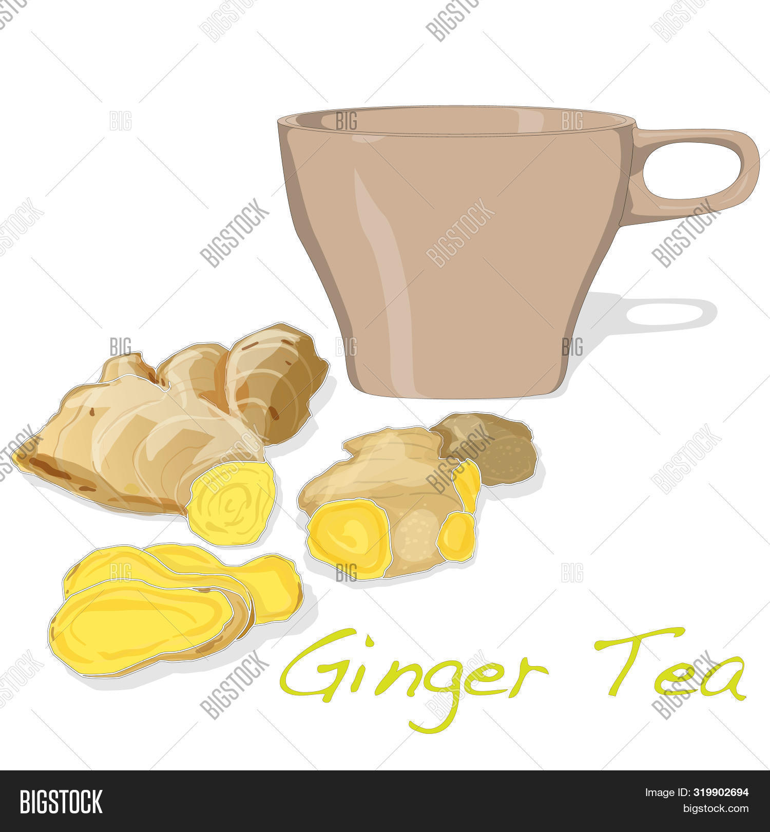 Imagen y foto Ginger Tea Vector (prueba gratis) | Bigstock