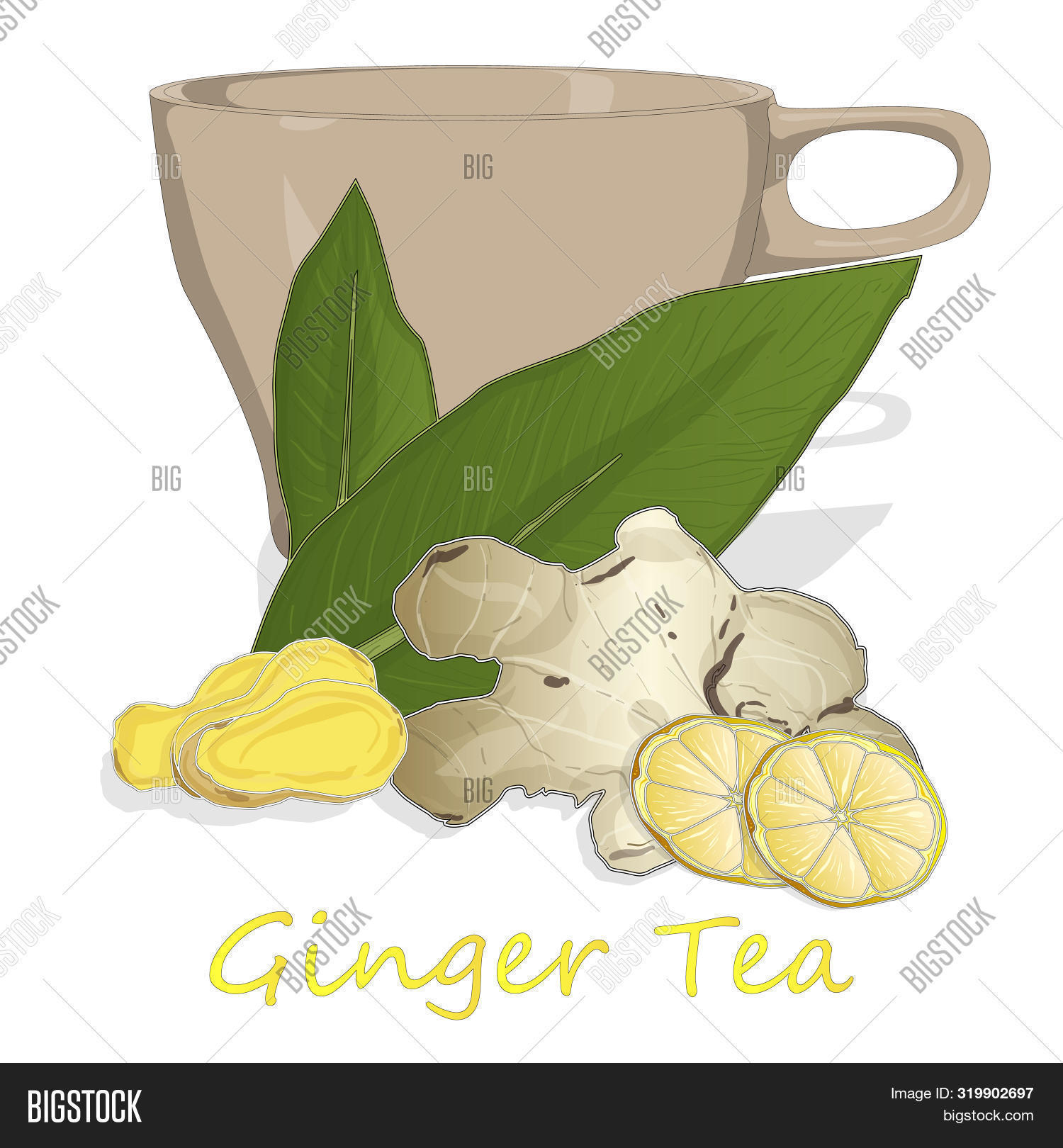 Imagen y foto Ginger Tea Vector (prueba gratis) | Bigstock
