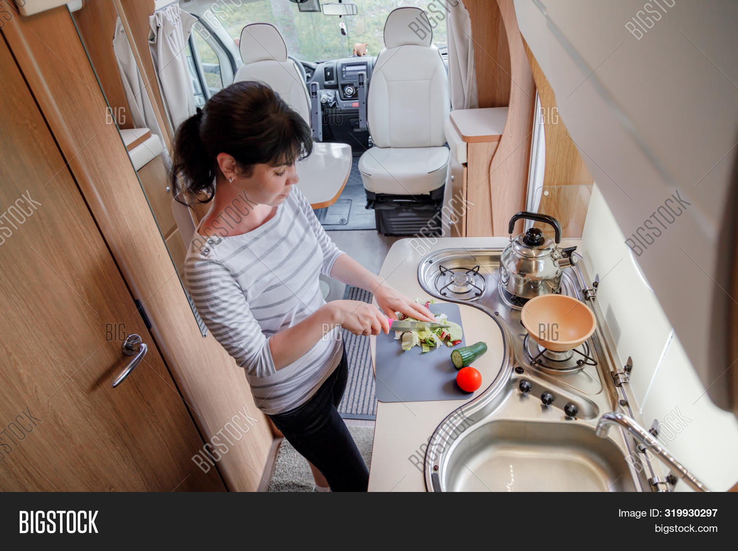 Woman Cooking Camper, Image & Photo (Free Trial) | Bigstock