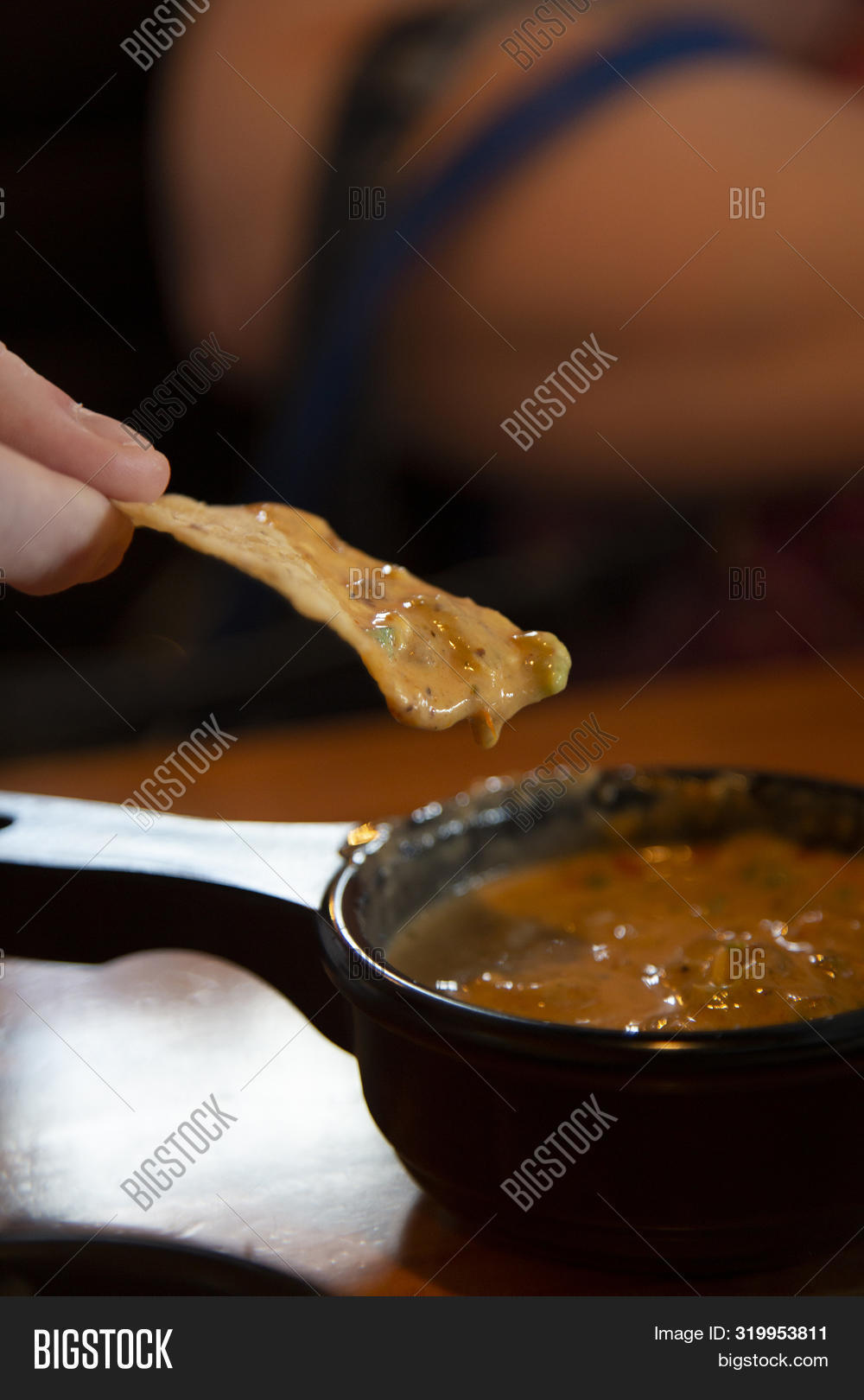 Man Dipping Chip Into Image & Photo (Free Trial) | Bigstock