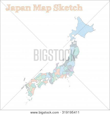 Japan Map. Hand-drawn Vector & Photo (Free Trial) | Bigstock