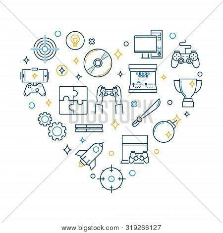 Video Game Outline Vector & Photo (Free Trial) | Bigstock
