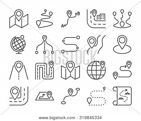 Route Icon. Road Map Vector & Photo (Free Trial) | Bigstock