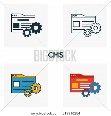 Cms Icon Set. Four Vector & Photo (Free Trial) | Bigstock