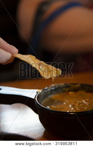 Man Dipping Chip Into Image & Photo (Free Trial) | Bigstock