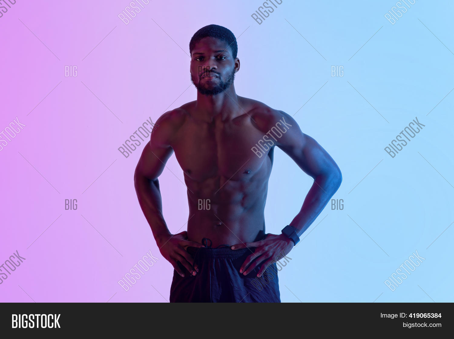 Muscular Young Black Image And Photo Free Trial Bigstock