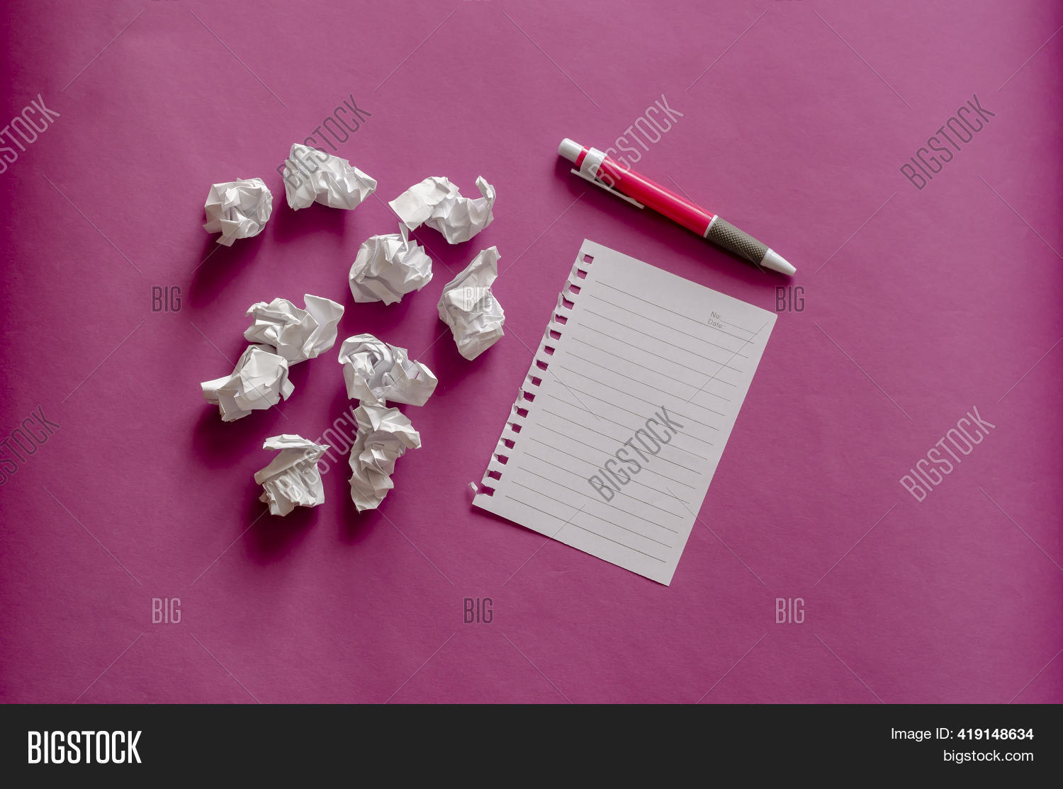 Crumpled Notebook Paper Ball