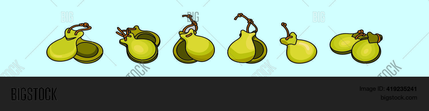 Set Castanets Cartoon Vector & Photo (Free Trial) | Bigstock