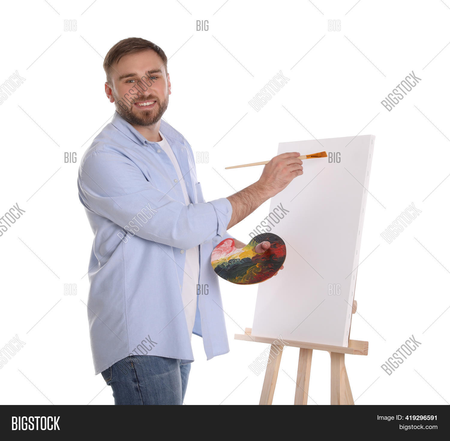 Man Painting Brush On Image & Photo (Free Trial) | Bigstock