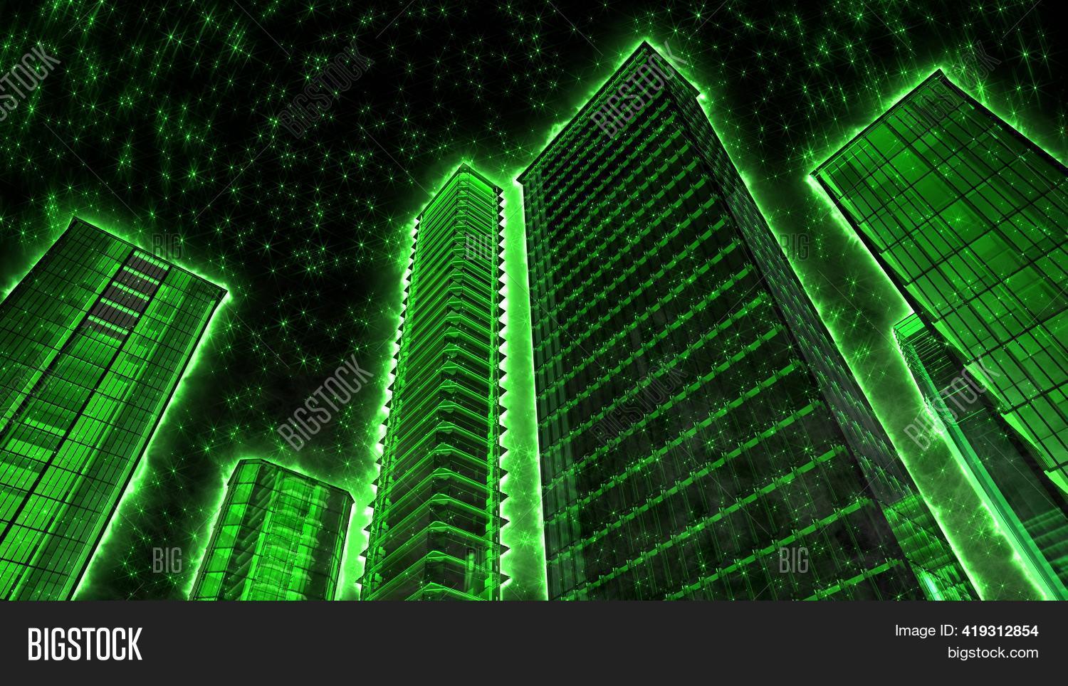 Green Skyscrapers On Image & Photo (Free Trial) | Bigstock