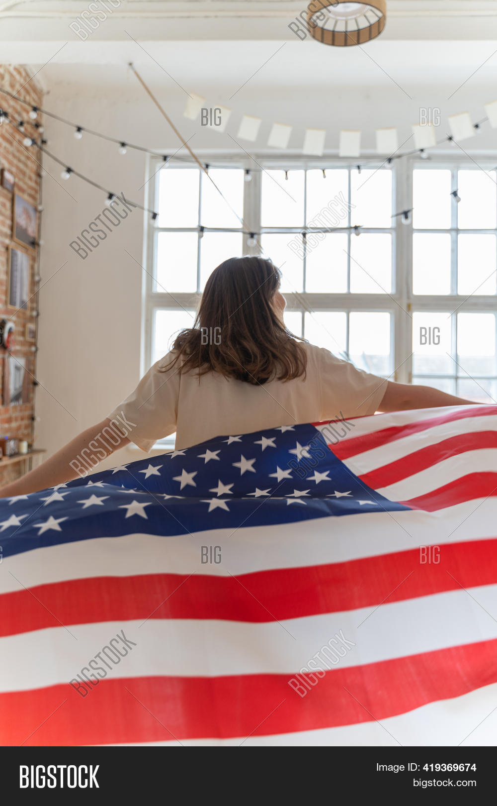 Us Flag Waving. Person Image & Photo (Free Trial) | Bigstock