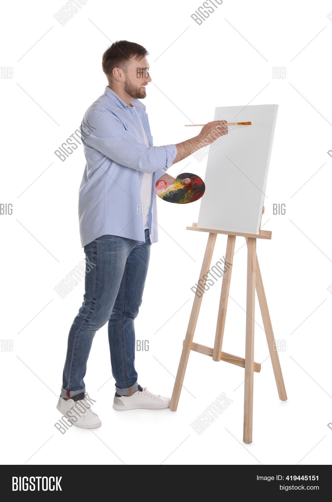 Man Painting Brush On Image & Photo (Free Trial) | Bigstock