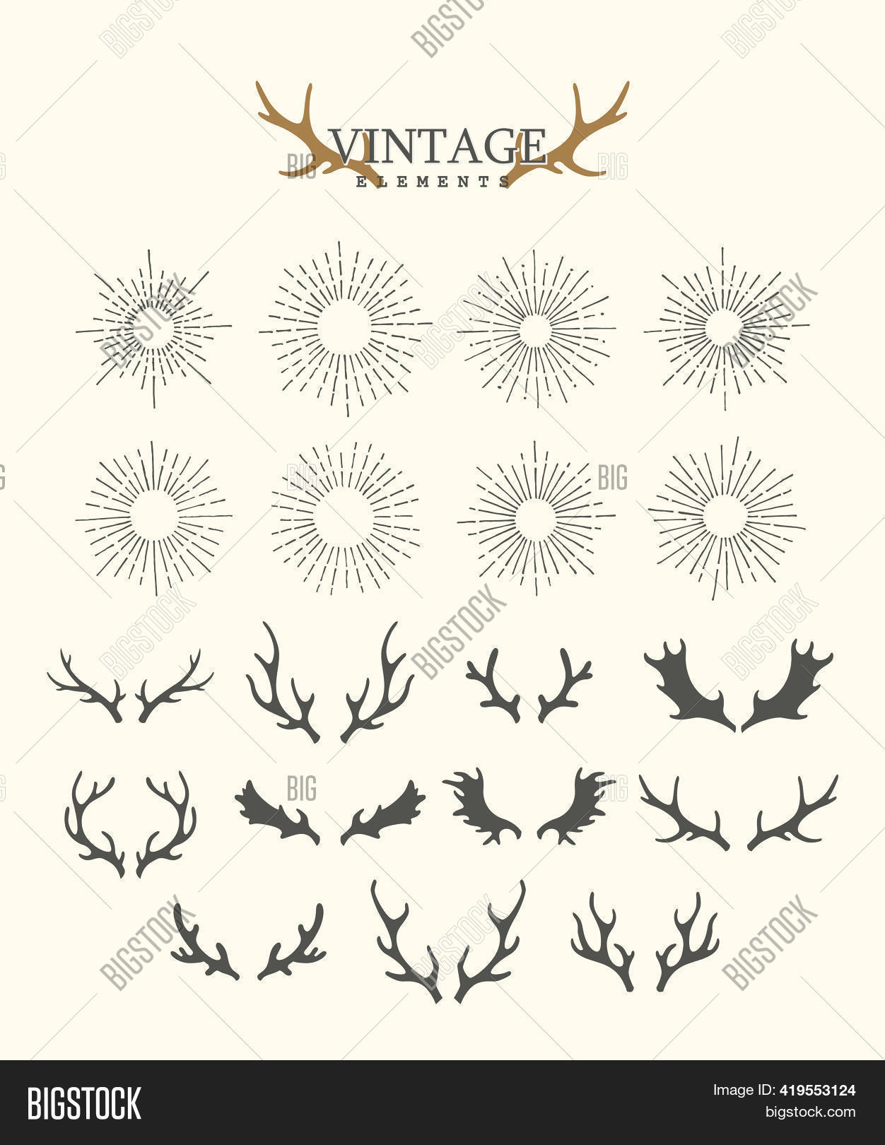 Antlers. Design Image & Photo (Free Trial) | Bigstock