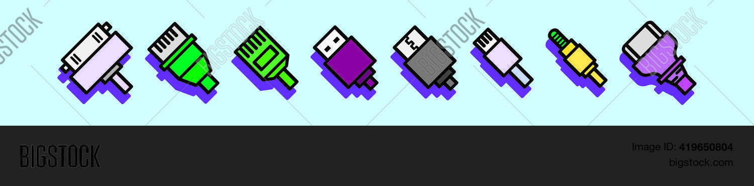 Set Cable Rj45 Vector & Photo (Free Trial) | Bigstock