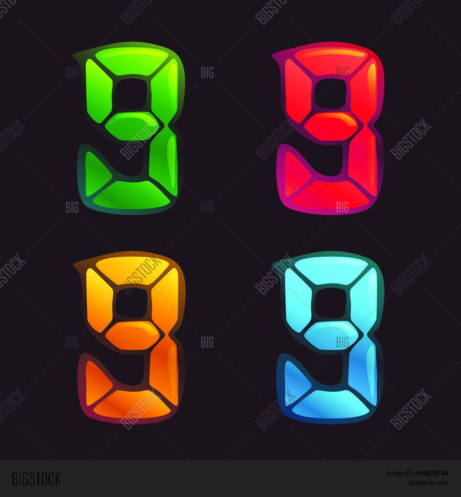 Number Nine Logo Vector & Photo (Free Trial) | Bigstock