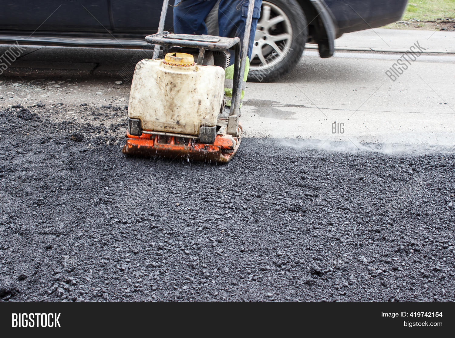 Worker Ramps Asphalt Image & Photo (Free Trial) | Bigstock
