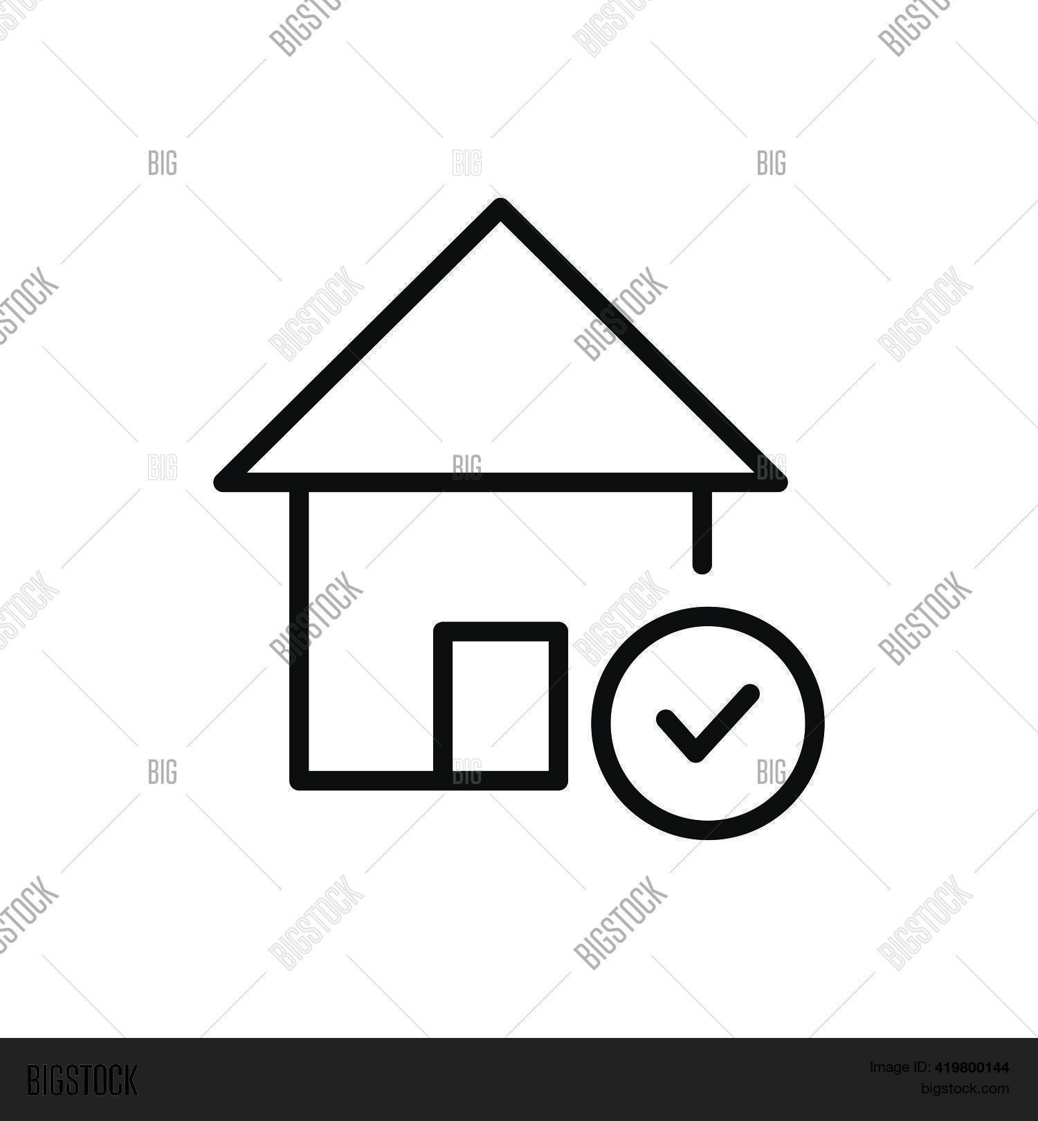 House Check Mark Icon Vector & Photo (Free Trial) | Bigstock