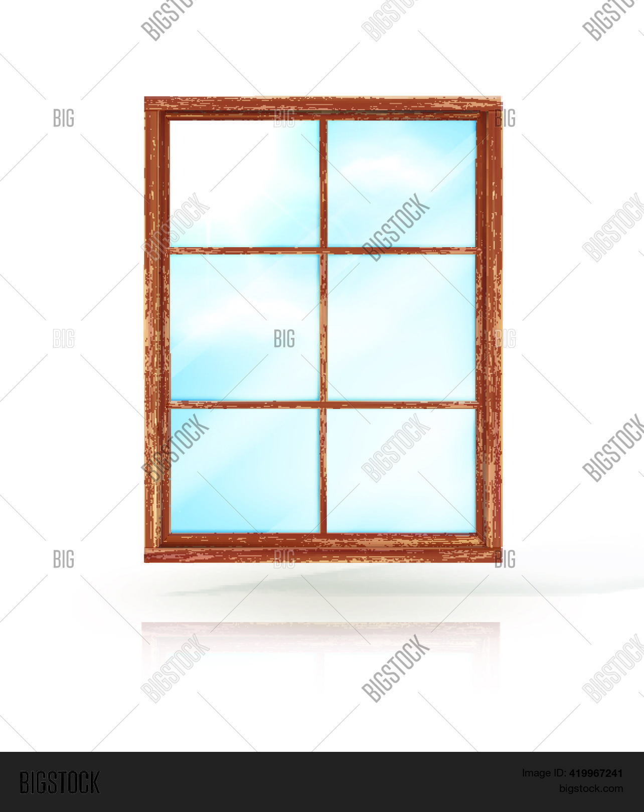 Wooden Window. Vector Vector & Photo (Free Trial) | Bigstock