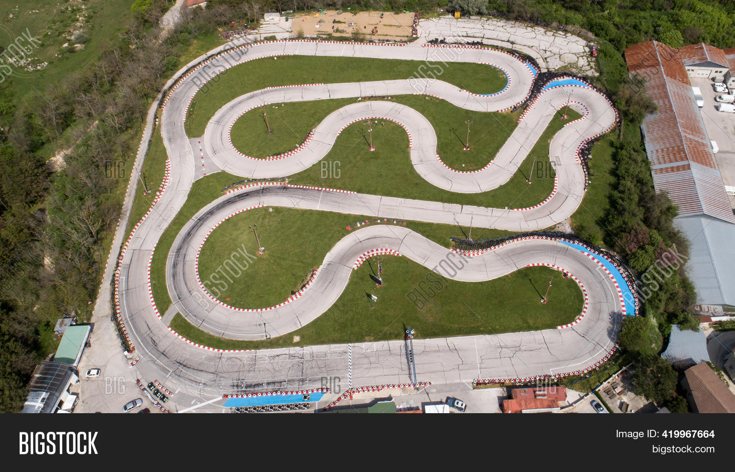 Racetrack Arial View Of Empty