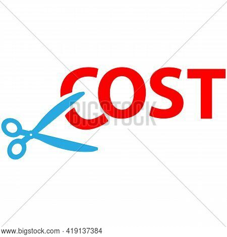 Cost Cut Icon On White Image & Photo (Free Trial) | Bigstock