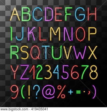 Neon Alphabet Set Vector & Photo (Free Trial) | Bigstock