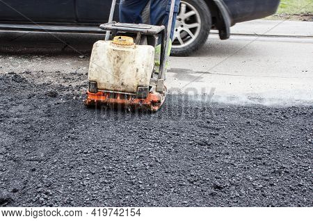 Worker Ramps Asphalt Image & Photo (Free Trial) | Bigstock