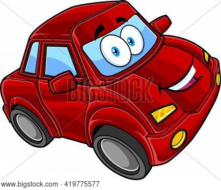 Smiling Cute Red Car Image & Photo (Free Trial) | Bigstock